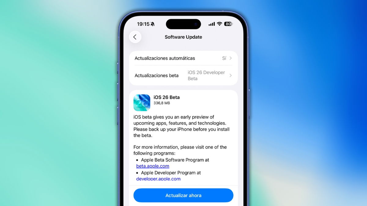 Apple lanza una actualización de iOS 26 beta 1 para el iPhone